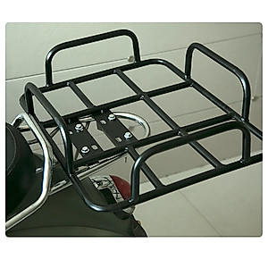 Food Delivery Box Rack Rear Grille,Electric Bicycle Delivery Box Rack Rear Grille 80kg Loading Seamless Steel Tube Universal for Motorcycle(Guardrail (inner diameter 45/35))