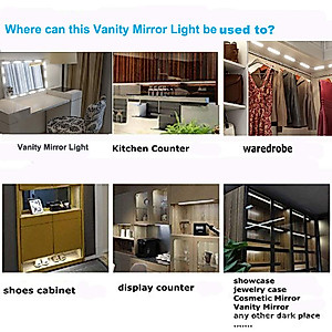 LPHUMEX Led Vanity Mirror Lights, Hollywood Style Vanity Make Up Light, 10ft Ultra Bright White LED, Dimmable Touch Control Lights Strip, for Makeup Vanity Table & Bathroom Mirror, Mirror Not Included