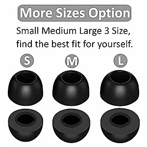 3 Pairs Memory Form Ear Tips Buds for Elite 85T, S/M/L 3 Size Replacement Reduce Noise Fit in Case Premium Earbuds Gel Compatible with Jabra Elite 85t - S/M/L Black