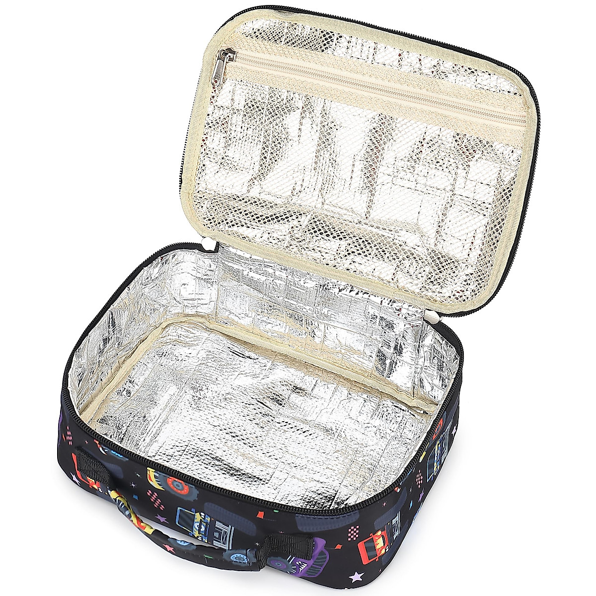 CAMTOP Monster Truck Kids Lunch Box Boys Girls Insulated Lunch Cooler Bag Reusable Lunch Tote Kit for School Travel