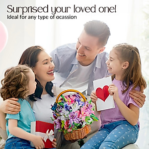 3D Pop Up lilly Flower Bouquet Card - Unique life size Floral Greeting Card for Birthday, Mother’s Day, Valentines Day, Appreciation card, Get Well soon