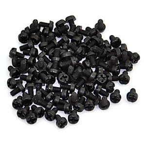 Electronics-Salon 100pcs M3 x 5mm Nylon Machine Screw, Black, Combination Phillips-Slotted Drive, Pan Head, Metric