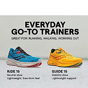 Saucony Men's Ride 15 Running Shoe, Night LITE, 13