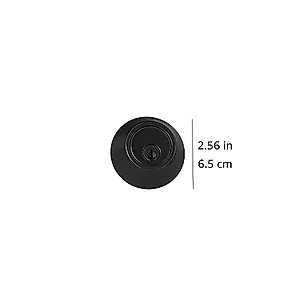 Amazon Basics Exterior Door Knob With Lock and Deadbolt, Classic, 4 count, Set of 2, Matte Black, 3.35"L x 2.56"W
