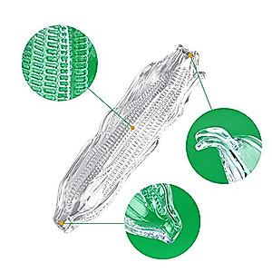FEPITO 9 Pcs Corn Trays with 20 Pcs Corn Holders on the Cob Skewers Transparent Plastic Corn Dishes Corn Holders Cob Dinnerware for Sweet Butter Corn