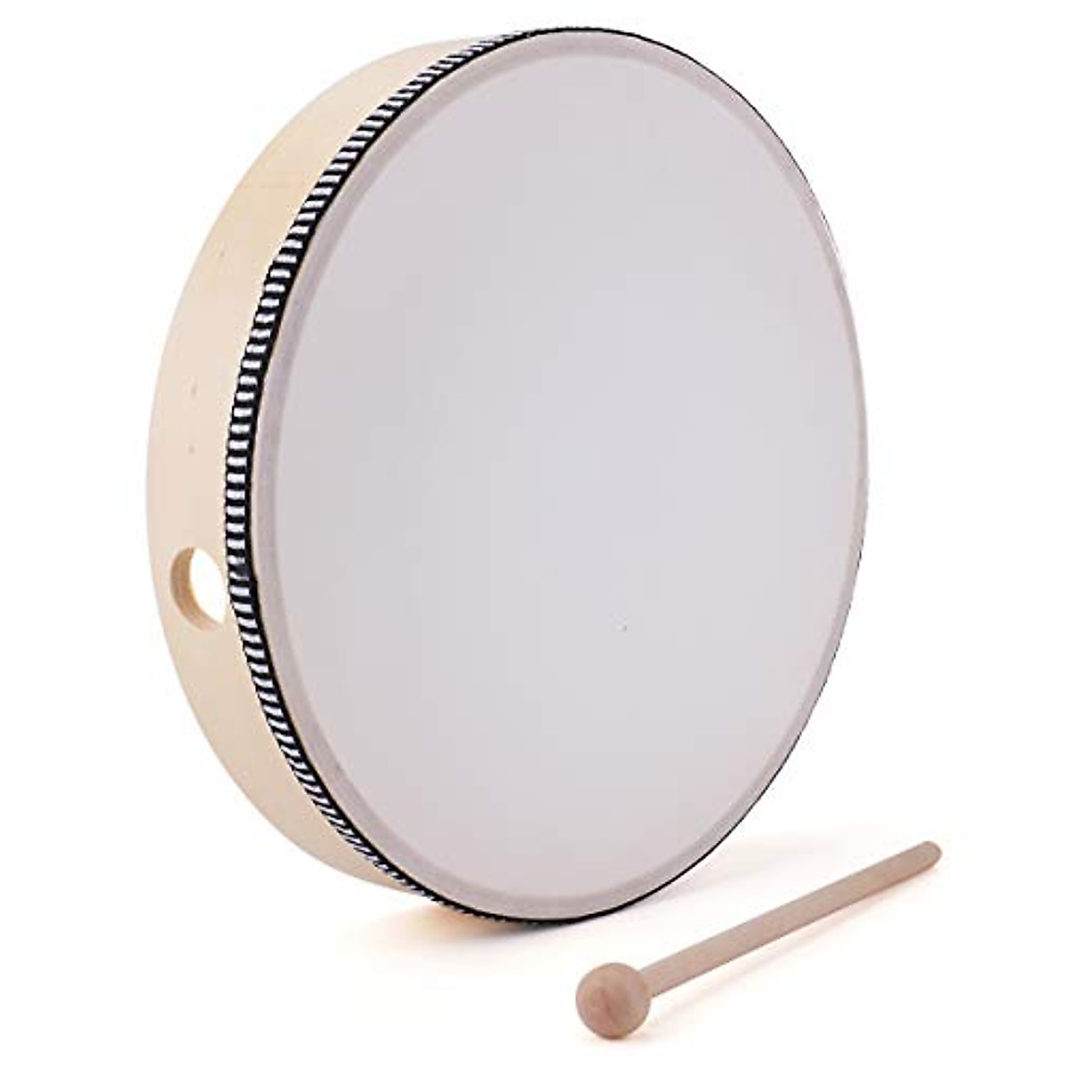 Foraineam 10 Inch Hand Drum Music Percussion Wood Frame Drum with Beater