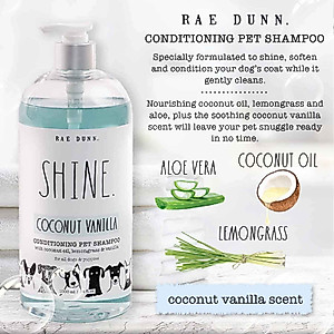 Rae Dunn Conditioning Pet Shampoo with Coconut Oil, Lemongrass and Vanilla, Coconut Mint, 1000 ml