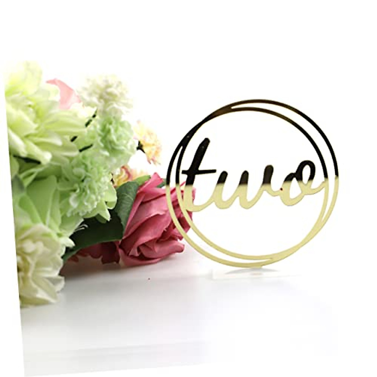 PRETYZOOM 10pcs Acrylic Seat Number Golden Acrylics Wedding Sign Table Numbers Restaurant Table Number Geometric Table Number Wedding Table Signs Circular Dining Table Garland for Table