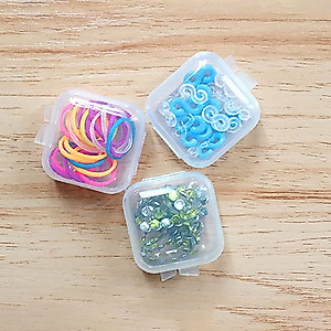 UUYYEO 20 Pcs Mini Clear Plastic Box Earplug Storage Box Square Jewelry Beads Storage Container with Lid