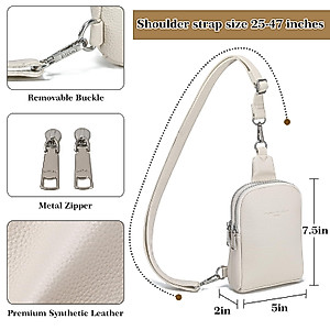 Haytijoe Small Crossbody Sling Bag for Women Travel Purses Anti Theft Cross Body Bag for Woman Fanny Packs(2-IN-1 Milky White)