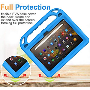 BMOUO Kids Case for Fire HD 10 Tablet (13th/11th Generation, 2023/2021) with Screen Protector, Shockproof Case for Amazon Fire HD 10 Tablet - Blue