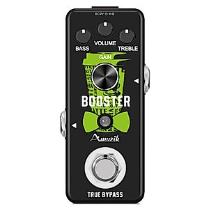 Amuzik Guitar Effect Pedal Booster Analog Guitar Boost Effects Pedals For Electric Guitar Classic Pure Signal Amplification Mini Size True Bypass