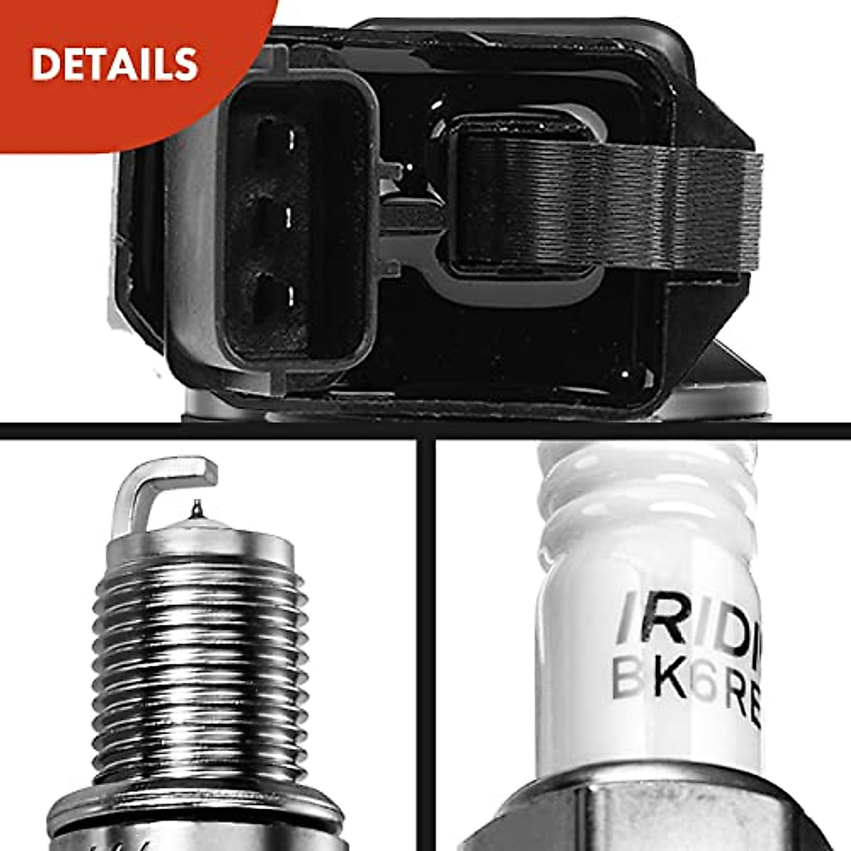 A-Premium Set of 6 Ignition Coil Pack and Iridium Spark Plugs Compatible with Nissan Maxima 1995-1999 & Infiniti I30 1996-1997 3.0L, Replace# 2244831416