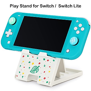 Tscope Switch Stand for Nintendo, for Animal Crossing Switch Holder, Adjustable Switch Lite Compact Portable Foldable Stand for Nintendo Switch OLED Accessories (White)