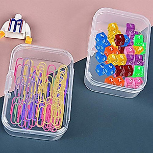 24 Pack Small Clear Plastic Storage Containers with Lids,Beads Storage Box with Hinged Lid for Beads,Earplugs,Pins, Small Items, Crafts, Jewelry, Hardware (2.9x2.9 x1 & 2.1x2.1 x0.8 Inches)