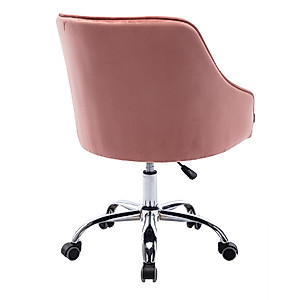 INCLAKE Home Office Chair, Swivel Shell Chair with Adjustable Height & Wide Backrest & Sloped Armrest, Modern Leisure Task Desk Chair for Living Room Bedroom, Pink