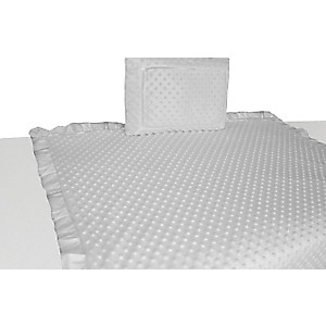 BabyFad Minky Ultra White 9 Piece Baby Crib Bedding Set