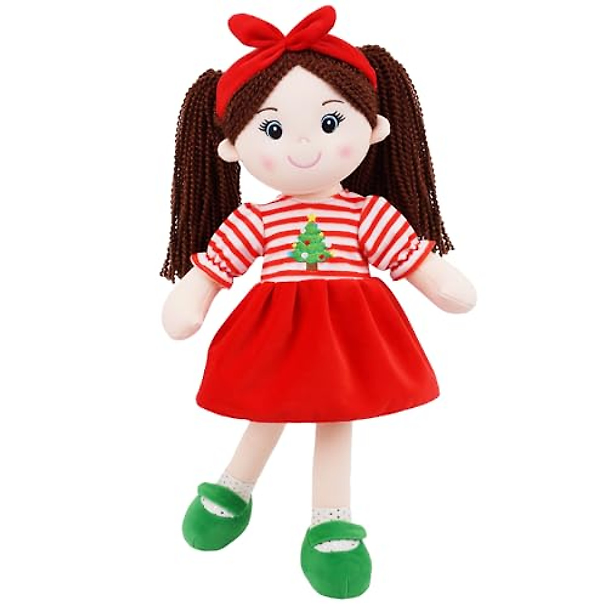 June Garden 14" Snuggle Cuties Nora - Soft Cuddly Plush Doll Gift for Girls - Huggable Rag Doll - Christmas M