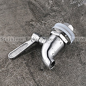 Stainless Works SSS012 Stainless Steel Beverage Dispenser Replacement Spigot (fits 1/2 inch Opening)