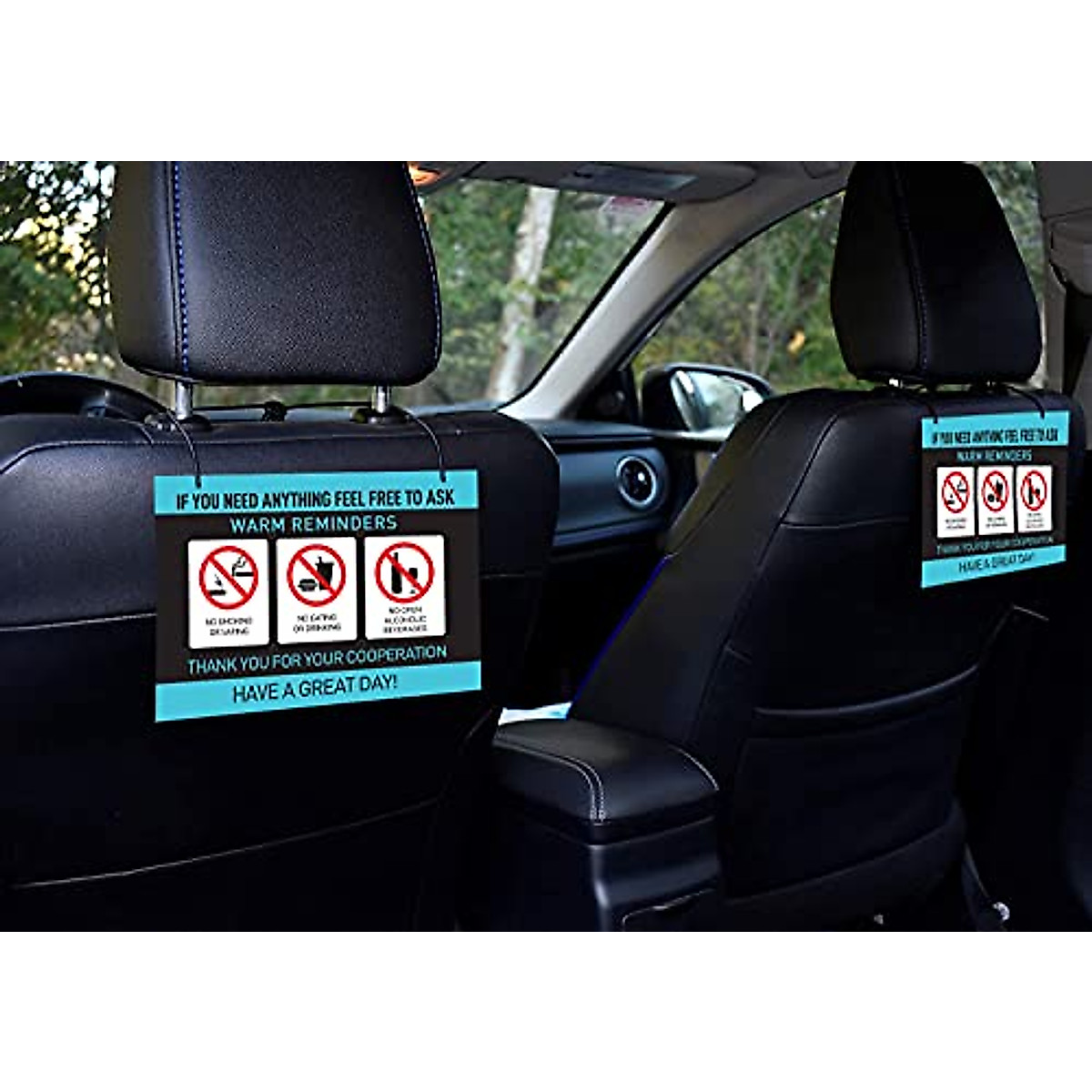 2-Pack Tips Rating Appreciated Rideshare Accessories Sign for Car Taxi - Rate Me Tip No Smoking for 5 Star Rides for Ride-share