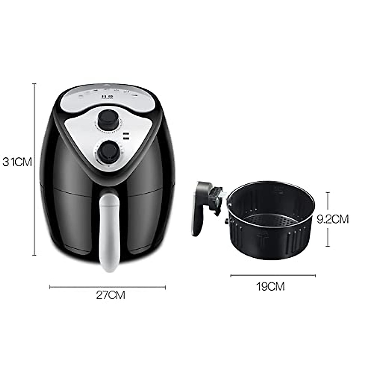 Air Fryer for Home Use 2.6L Air Fryer with Dual Knob Control and Automatic Power Off Function French Fries Electro Mechanical Oven Household Air Fryers