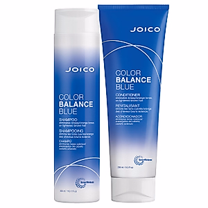 Joico Color Balance Blue Shampoo and Conditioner | For Lightened Brown Hair | Eliminate Brassy Orange Tones | Boost Color Vibrancy & Shine | Protect Against Harmful UV Radiation | With Rosehip Oil