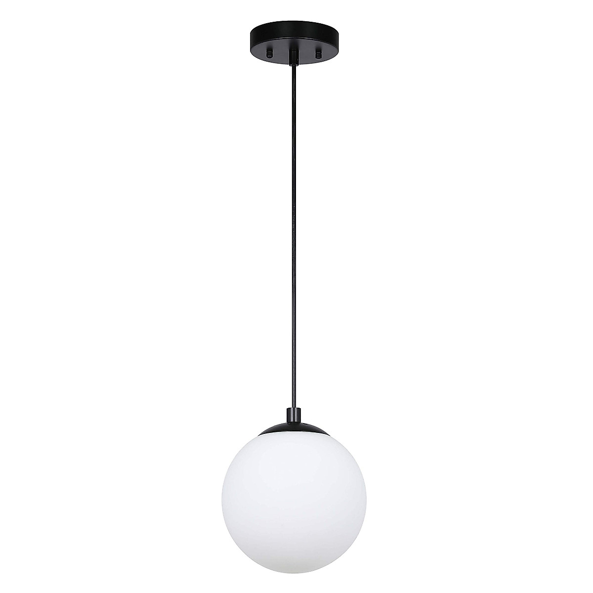 XiNBEi Lighting Pendant Lighting 1 Light Globe Pendant Light, Modern Adjustable Kitchen Hanging Ceiling Light Matte Black Finish XB-P1211-MBK