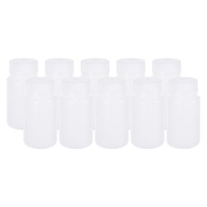 PATIKIL 24 Pcs 125ml Reagent Bottles, HDPE Wide Mouth Round Bottles with Screw Cap for Lab Water Reagent Liquids Solid Sample Storage Seal, Translucent White