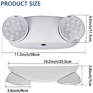 LED Emergency Light with Backup Battery, Commercial Emergency Light, Two Adjustable LED Light Head Emergency Lighting Fixtures, 120-277V AC fire Retardant UL Certified (1 Pack)