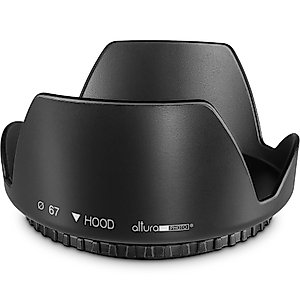 Altura Photo 67MM Tulip Flower Lens Hood for Canon, Nikon, Sony Cameras with EF-S 18-135mm f3.5-5.6, RF 24-105mm f4-7.1, Sony FE 85mm f1.8, Sigma 16mm f1.4 DC DN Lens and More