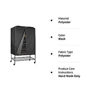 Explore Land Pet Cage Cover with Removable Top Panel - Good Night Cover for Bird Critter Cat Cage to Small Animal Privacy & Comfort (Small, Black)