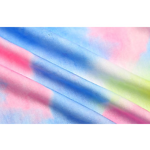 Hopeac Girls Casual Twist Front Sweatshirt Tie Dye Printed Long Sleeve Crop Tops Pullover