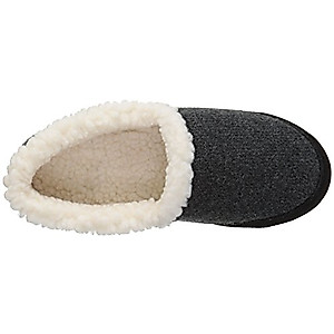 Acorn Moc Slipper – Cozy, Comfortable Moccasins for Women – House Shoes with Memory Foam Cloud Cushioning and Indoor / Outdoor Sole, Dark Charcoal Heather Ragg Wool, 8-9