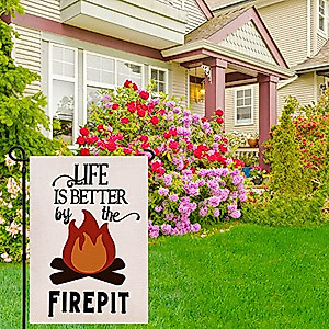 Ogiselestyle Life is Better by The Firepit Garden Flag Vertical Double Sided, Camper Yard Outdoor Decoration 12.5 x 18 Inch