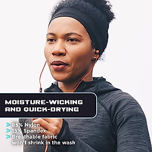 E Tronic Edge Running Headbands for Men, Women, Boys and Girls, Sports Sweatbands, Yoga, Exercise, Workout, Quick Drying and Non-Slip Workout Stretchy Hairband