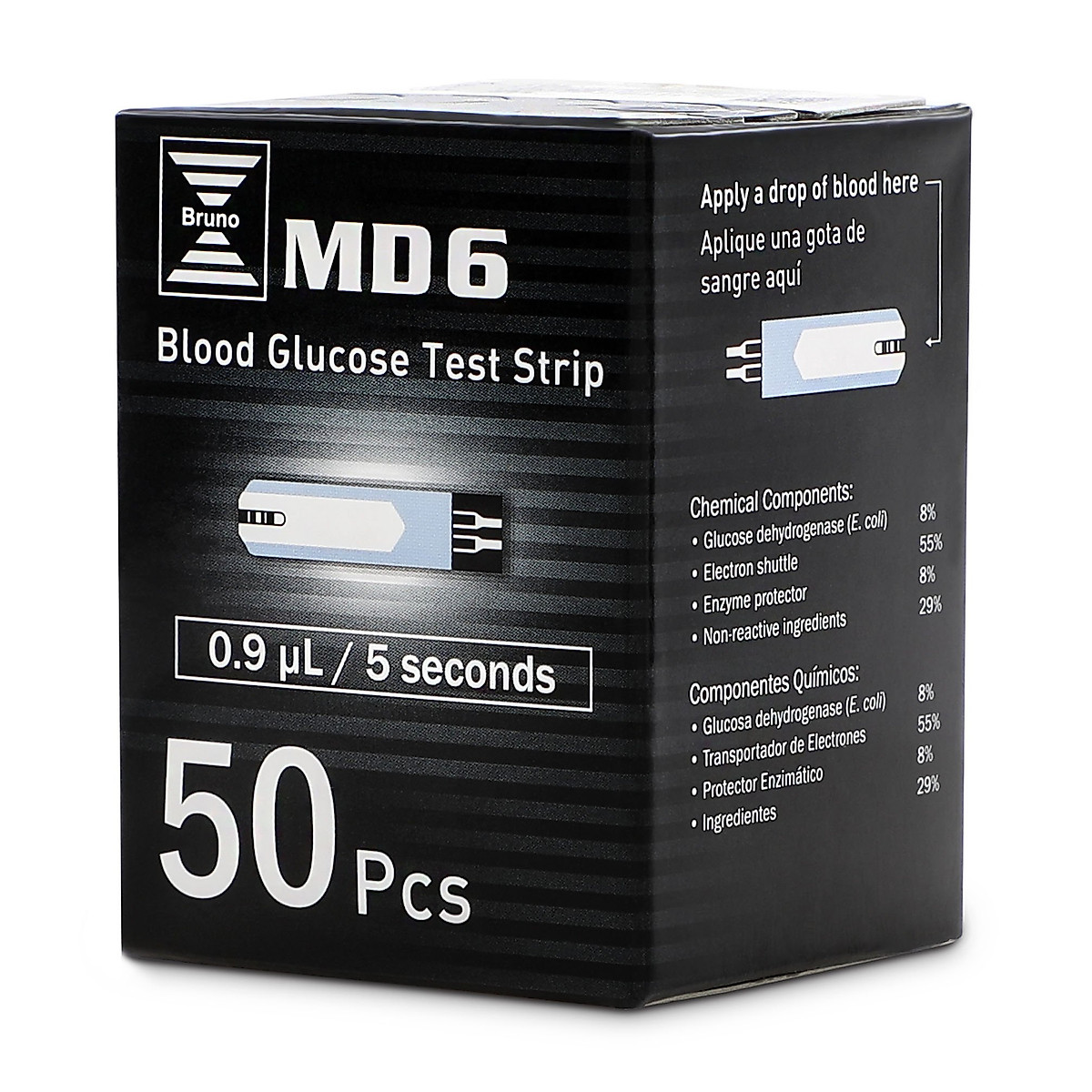 Bruno MD Pharma MD6 Blood Glucose Test Strips (50 Count)