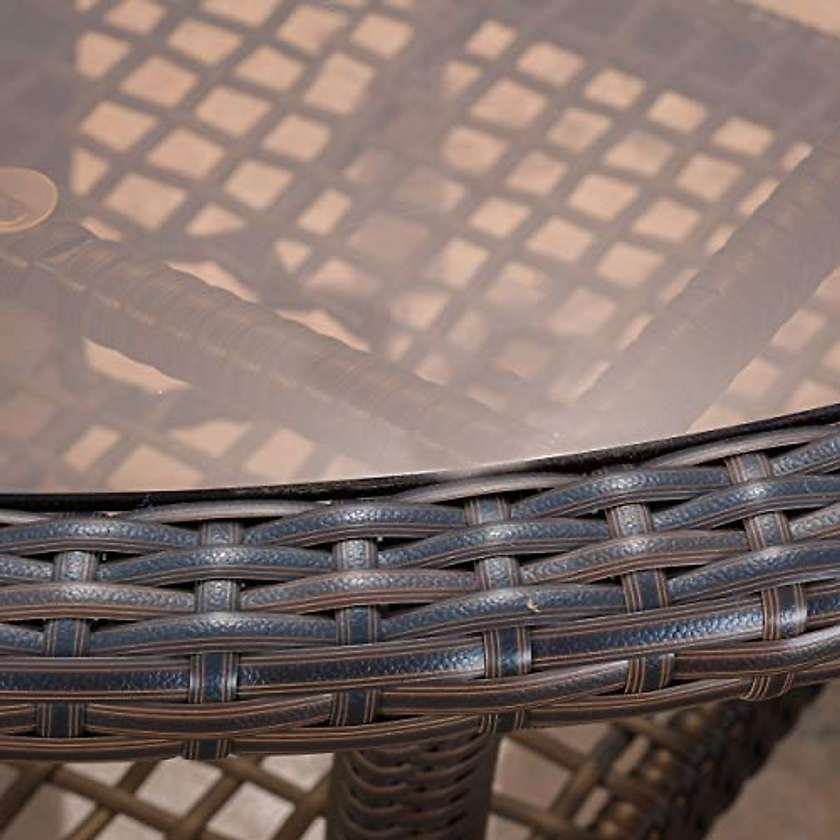 Christopher Knight Home San Pico Wicker Glass Table, Multibrown