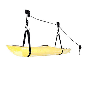 LIBOSULV Kayak Hoist Lift Systems for Kayaks, Canoes, Surfboards, Bikes or ladders. Kayak Suspension Hoist Pulley Garage Storage for Bicycle