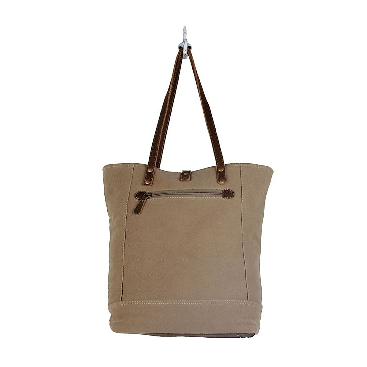 Myra Bag Polychromatic Tote Bag Upcycled Cotton & Leather S-2808