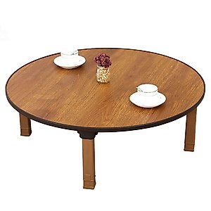 TALSAK Round Folding Tea Coffee Table, Japanese-Style Low Table, Dining Table, Study Table, Small Desk, for Tatami Sitting On The Floor Bedroom Bay Window Tea Room (Size : 60x30cm)