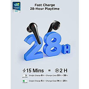 1MORE Comfobuds Pro Bluetooth 5.0 Earbuds, Hybird Active Noise Cancelling Earphones, Stereo Premium Sound in Ear Headphone with 6 Mics ENC for Clear Call and Deep Bass Fast Charging, Black