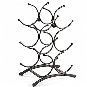 SCDGRW Wine Racks Countertop, 9 Bottles Wine Holder for Wine Storage, Small Wine Rack, Modern Black Metal Wine Holder Stands, Wine Storage for Pantry, Bar, Cabinet, No Assembly Required