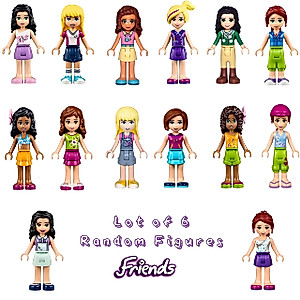 LEGO Friends Girl Female Male Minifigures - Lot of 6 Random Figures (No Duplicates)