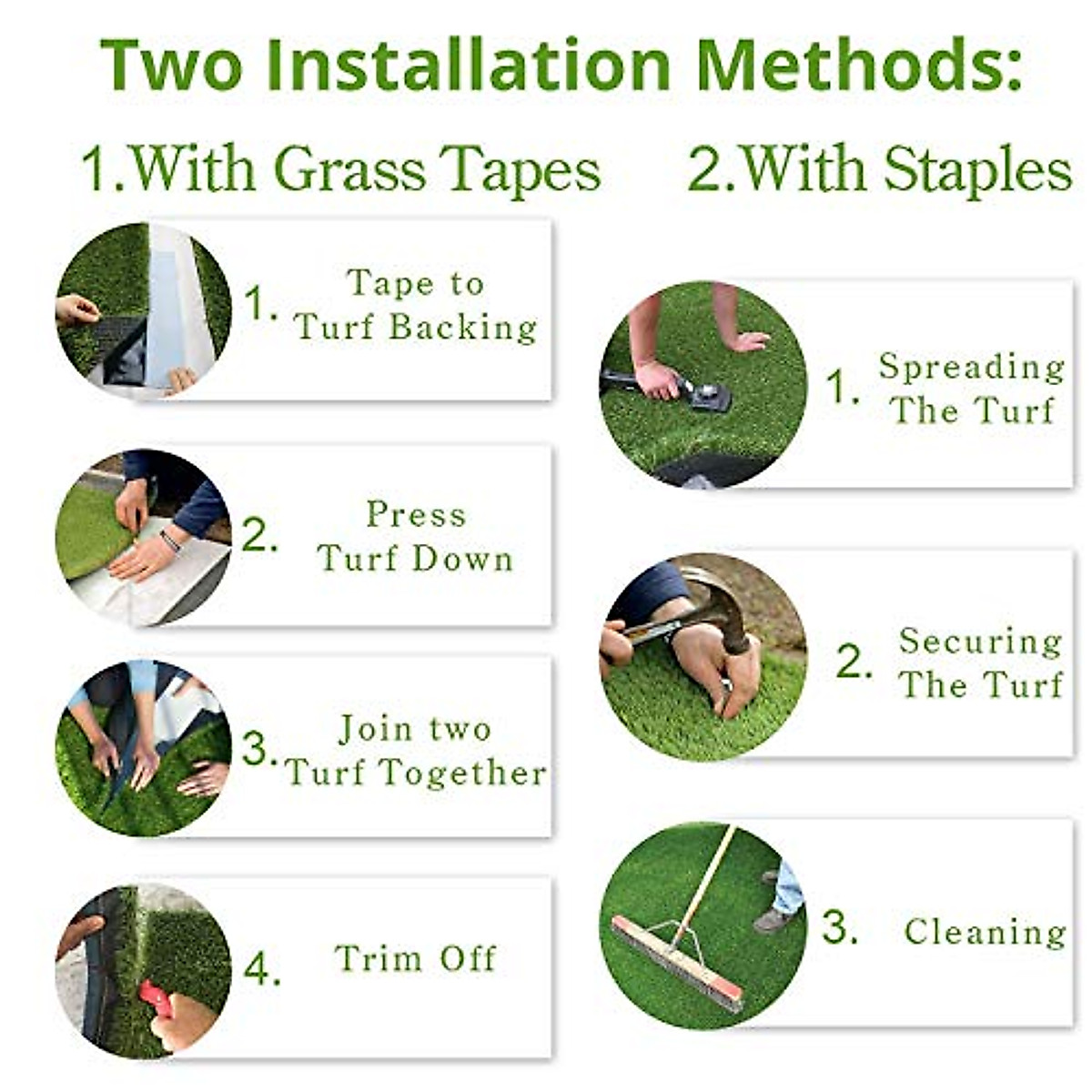 0.8inch Realistic Synthetic Artificial Grass Turf,Thick Faux Grass Indoor Outdoor Landscape Lawn Pet Dog Turf Carpet for Garden Backyard Balcony