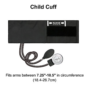 LotFancy Aneroid Sphygmomanometer, Pediatric BP Cuff, Child & Small Cuff, Professional Manual Blood Pressure Cuff, 7.2"-10.5", with Zipper Case