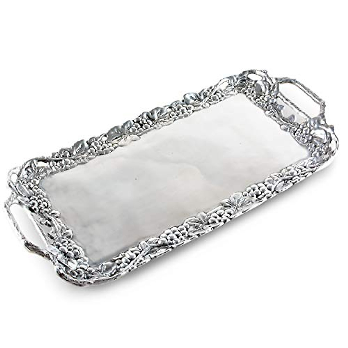 Arthur Court Designs Metal Aluminum Grape Decorative Serve Ware Serving Tray / Platter 21 inch x 10 inch