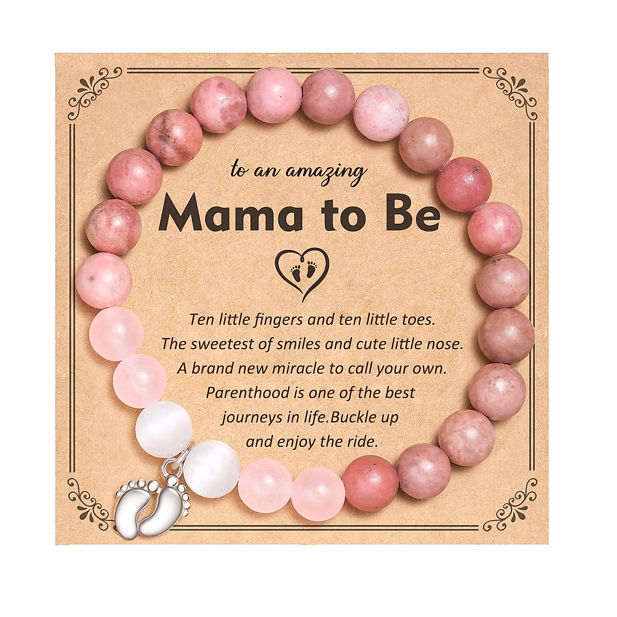 Jeka First Mothers Day Gifts, Mom to Be Gift, New Mom Gifts - Mama Bracelet for Women, Pregnancy Gifts for First Time Moms, Jewelry Gifts for Pregnant Women Wife, Expecting Mom Gifts