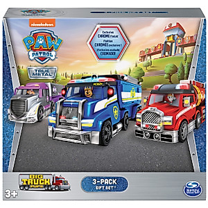 Paw Patrol, True Metal Chase, Marshall and Skye Collectible Big Truck Pups Toy Trucks (Amazon Exclusive) 1:55 Scale, Kids Toys for Ages 3 and up