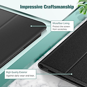 Fintie Case for QunyiCO Y10 10.1" / Pritom Tronpad M10 10 inch Tablet, Premium Vegan Leather Folio Protective Stand Cover with Pencil Holder - Black