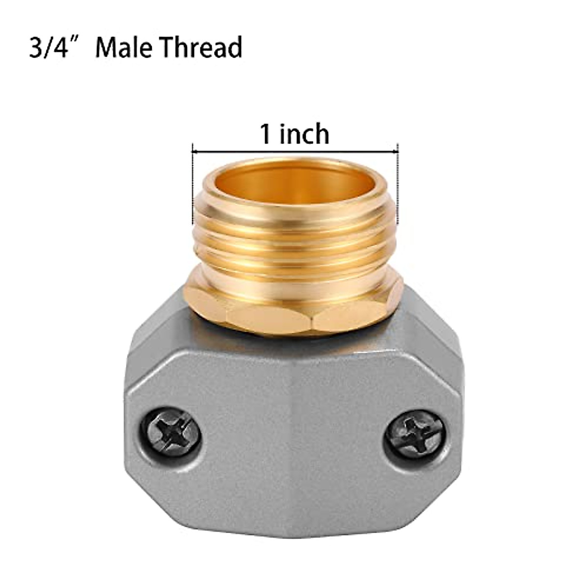 Zinc and Aluminum Male Coupling, Fits All 5/8-Inch and 3/4-Inch Garden Hose Repair Fitting, 2 Pack